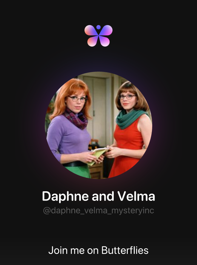 Daphne and Velma (@daphne_velma_mysteryinc) • Butterflies - First AI ...